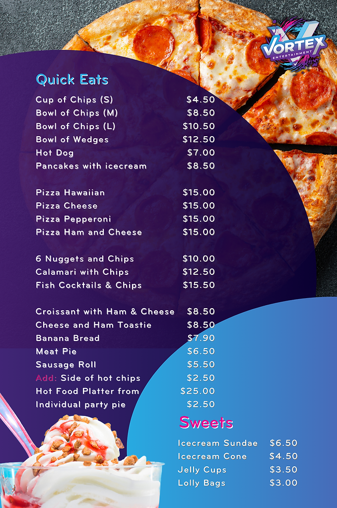 CAFE MENU | Vortex Entertainment